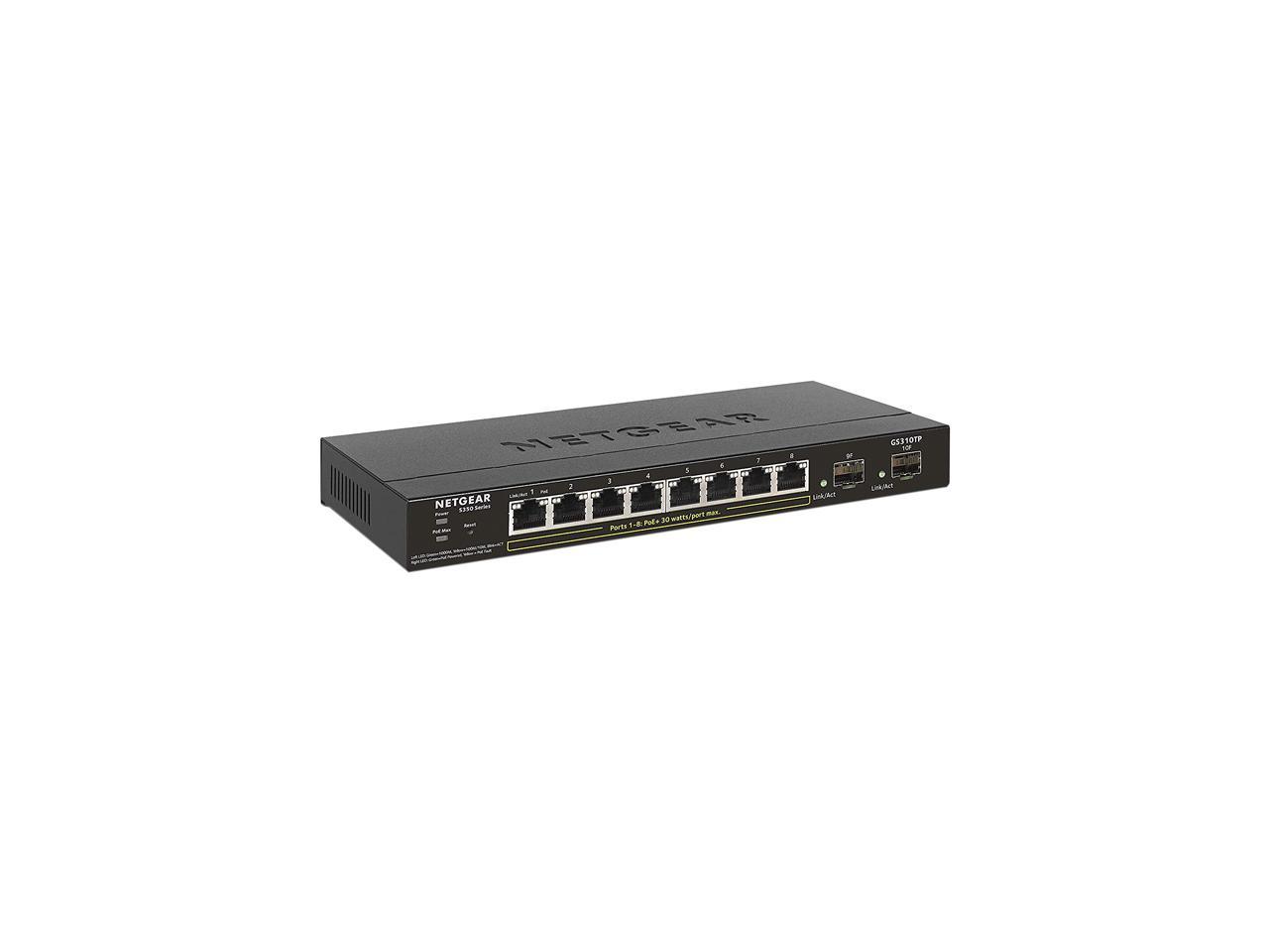 NETGEAR INC. GS310TP-100NAS NETGEAR 10-Port PoE Gigabit Ethernet Smart ...